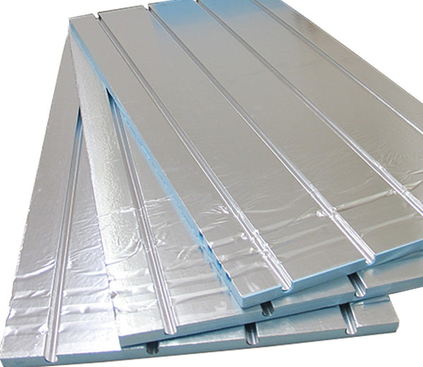 Water Underfloor Heating XPS Grooved Insulation Boards With Aluminium ...